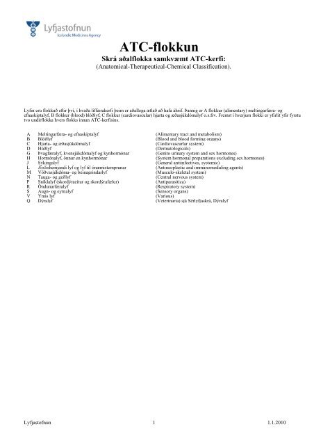 ATC-flokkun - Lyfjastofnun