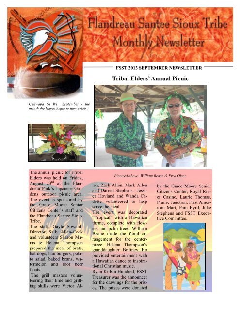 September - Flandreau Santee Sioux Tribe