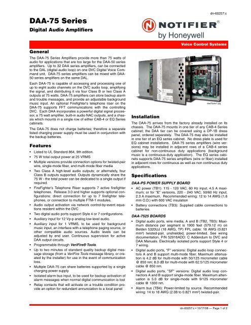 DAA-75 Series - Notifier