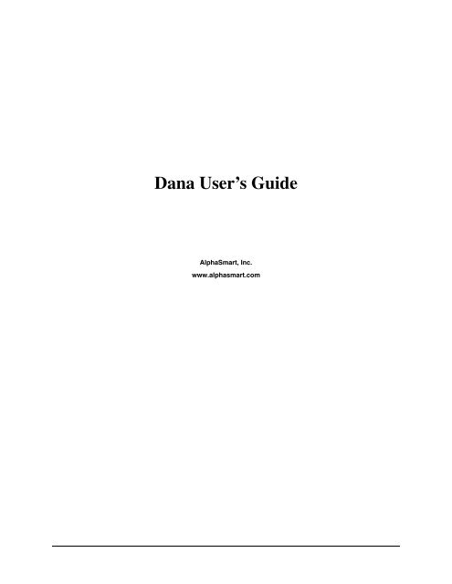 Dana User's Guide