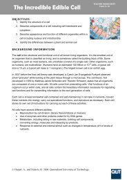 STUDENT WORKSHEET The Incredible Edible Cell - QUT