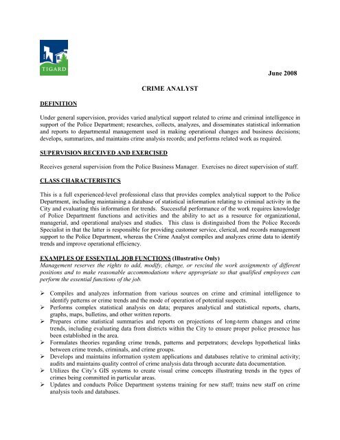 Crime Analyst City Of Tigard crime-analyst-city-of-tigard