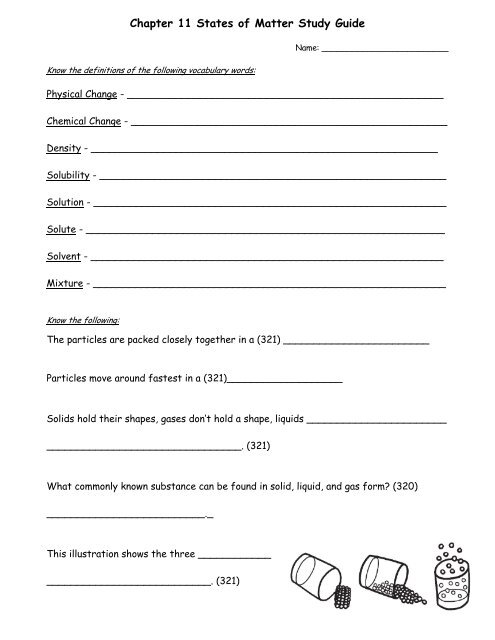 Chapter 11 States of Matter Study Guide