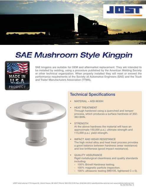 Technical Specifications - JOST International