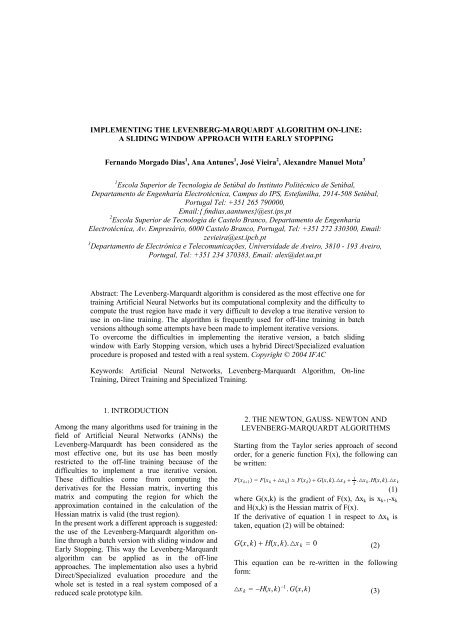 IMPLEMENTING THE LEVENBERG-MARQUARDT ALGORITHM ...