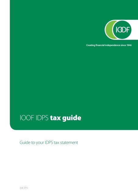 IOOF IDPS tax guide