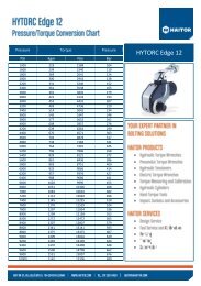 Hytorc ICE 3 Torque Chart - Haitor