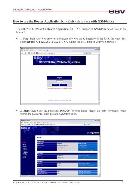 How to use the Router Application Kit (RAK) Firmware ... - DIL/NetPC