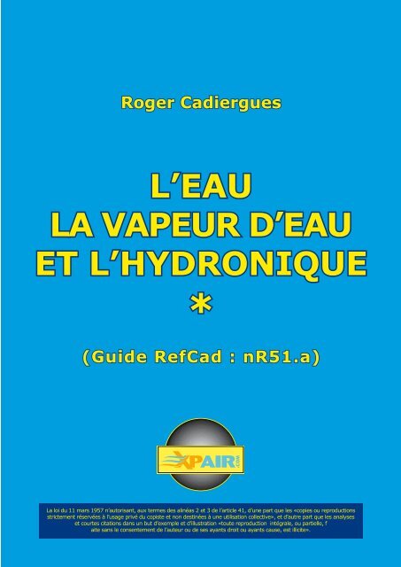 L'EAU LA VAPEUR D'EAU ET L'HYDRONIQUE