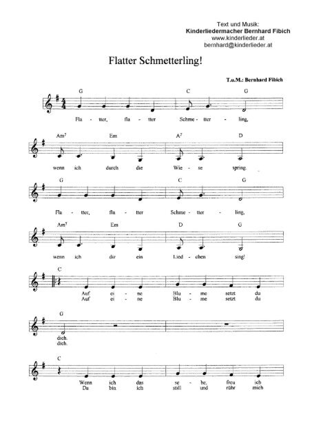 Flatter Schmetterling - Kinderliedermacher Bernhard Fibich