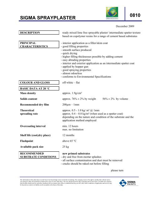 Sigma Spray Plaster - SIGMA PAINTS