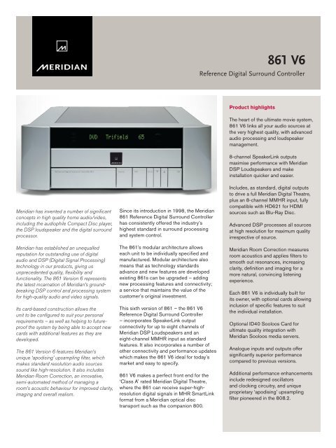 861 V6 - Meridian