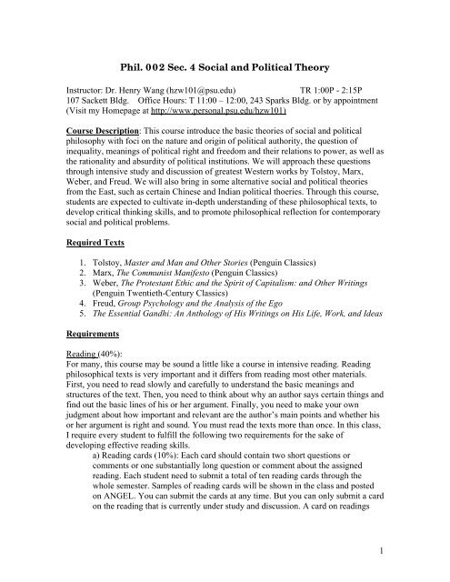 Social and Political Theories