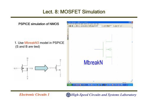 Lect. 8: MOSFET Simulation