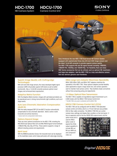 HDC-1700 HDCU-1700 - WTS Broadcast