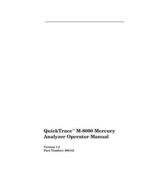 M-8000 Operator's Manual - CETAC Technologies
