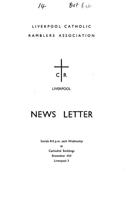 Newsletter Issue 14 Oct 1964 - Liverpool Catholic Ramblers