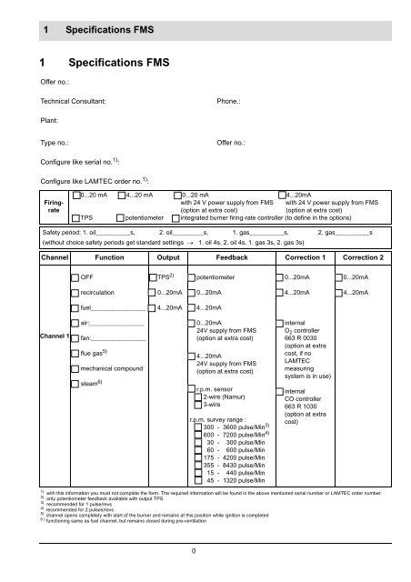 1 Specifications FMS - lamtec