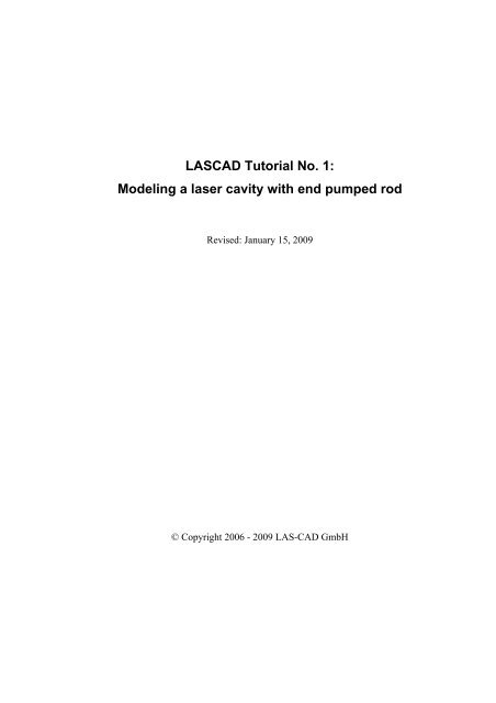 LASCAD Tutorial No. 1: Modeling a laser cavity ... - LAS-CAD GmbH