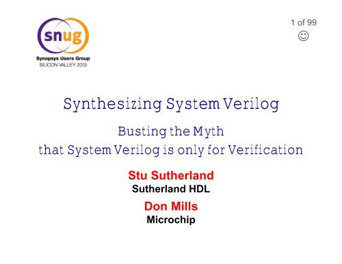 Synthesizable Systemverilog Presentation Slides Sutherland Hdl