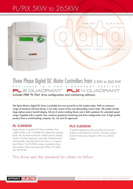 Datasheet PL/PLX - Esco Drives & Automation