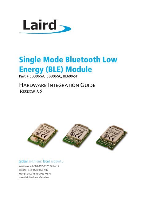 Hardware Integration Guide Version 1.1 - Laird Technologies