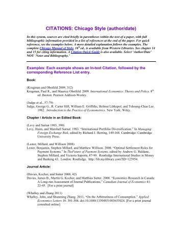 Cheat Sheet Chicago Style 16th Edition Author-Date System By ...