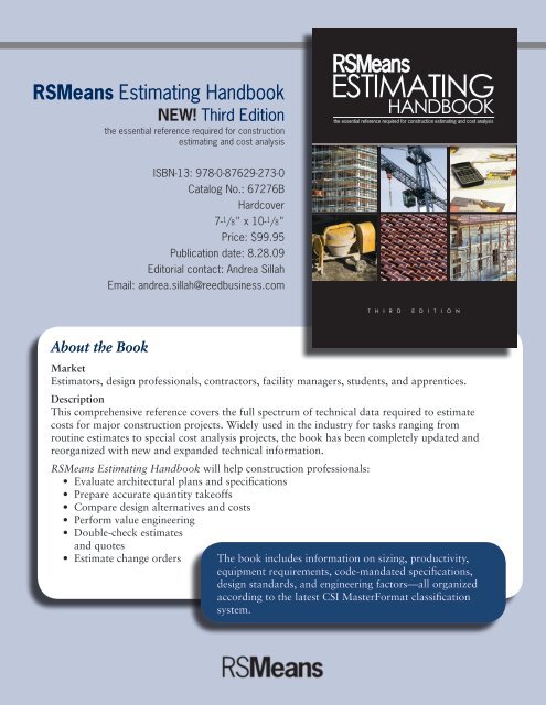 ESTIMATING - RSMeans - Reed Construction Data