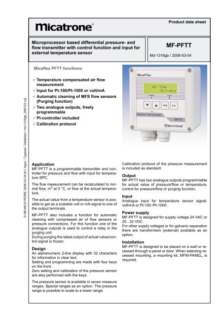 Data Sheet - Micatrone