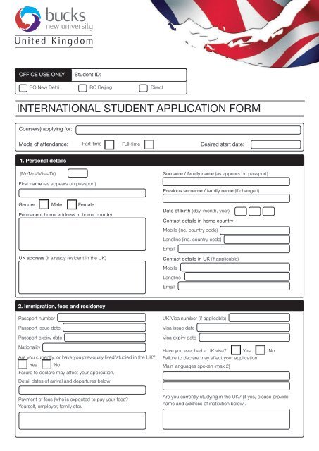 University Application First Year Submission