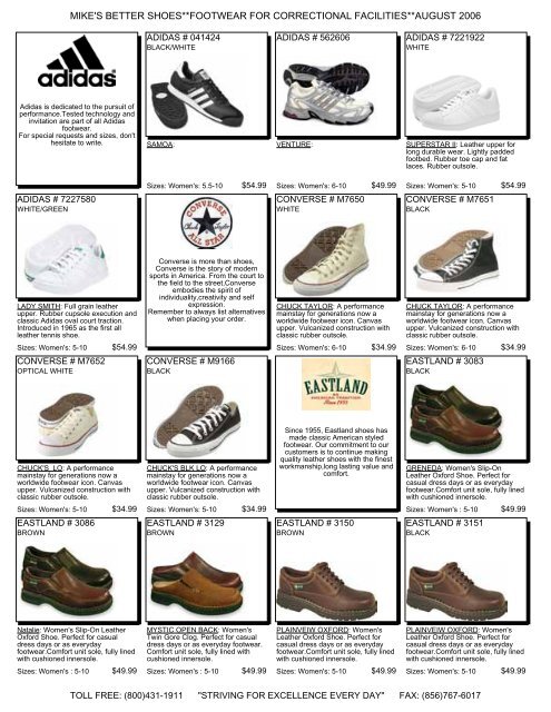 Mike S Better Shoes For Inmates Catalog - Catalog Library