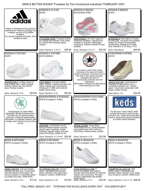 Mike S Better Shoes For Inmates Catalog - Catalog Library