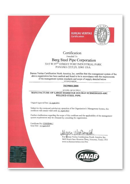 PDF (1.014 KB) - Berg Steel Pipe
