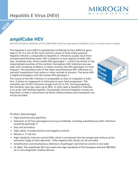 ampliCube HEV Hepatitis E Virus (HEV) - Mikrogen