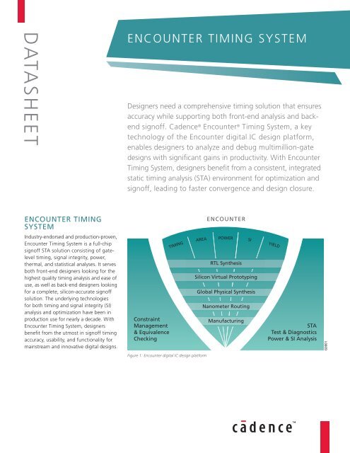 Encounter Timing system - Cadence - Cadence Design Systems