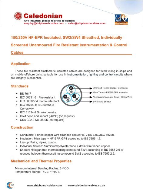 BS6883&BS7917 offshore and marine cables