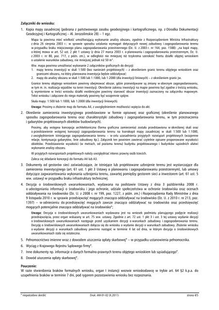 Załączniki do wniosku: