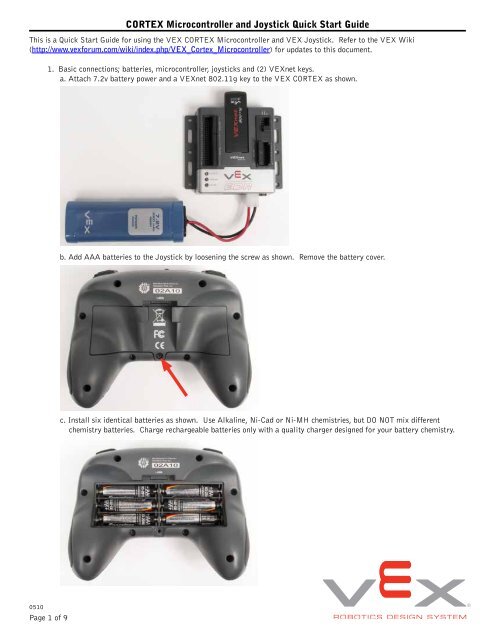 CORTEX Microcontroller and Joystick Quick Start Guide - RobotShop