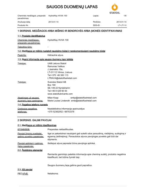 SAUGOS DUOMENÅ² LAPAS