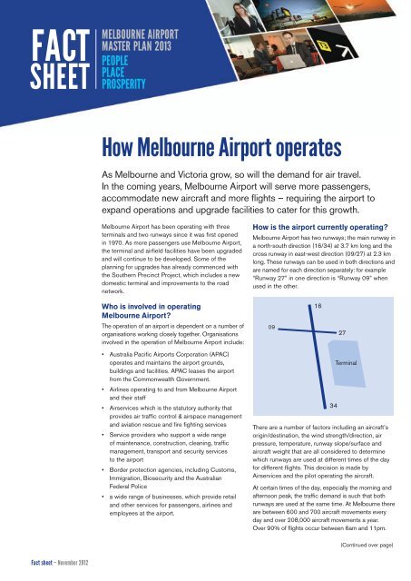 Fact sheet - How Melbourne Airport operates