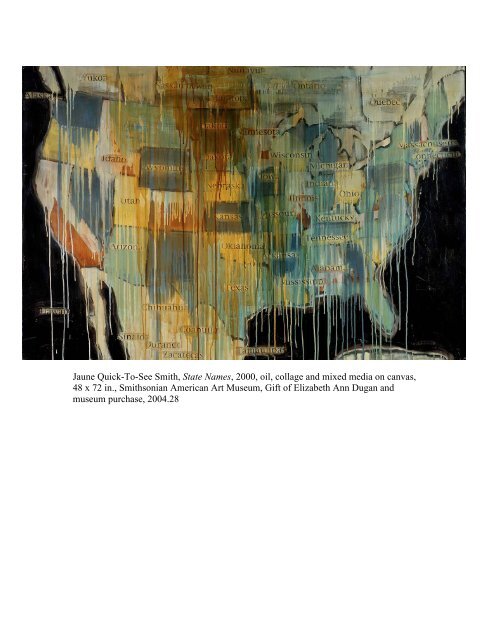 Jaune Quick-To-See Smith, State Names, 2000, oil, collage and ...