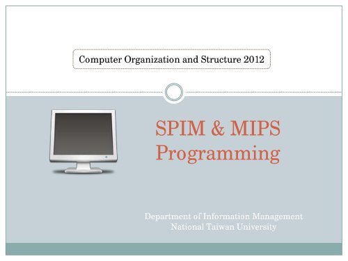 SPIM & MIPS Programming - Computer Graphics Laboratory