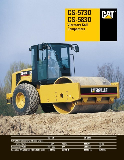 CS-573D CS-583D Vibratory Soil Compactors - Kelly Tractor