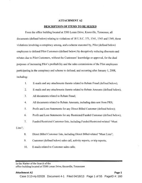 Affidavit attachments - Amazon S3