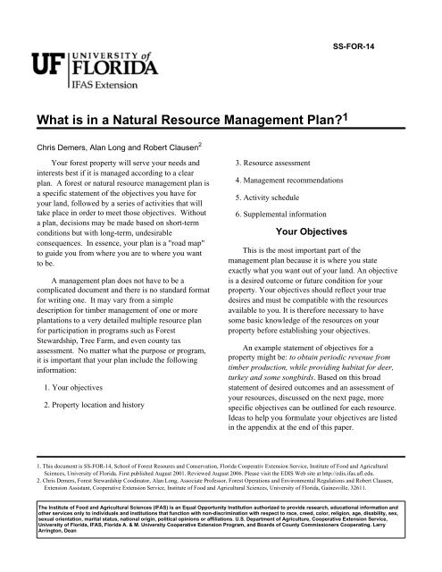 Habitat Management Plan Template - Florida Wildlife Conservation ...