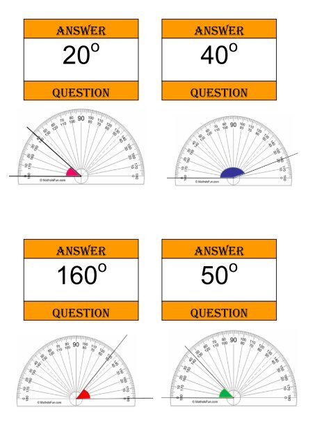 Treasure Hunt - measuring angles - Mr Barton Maths