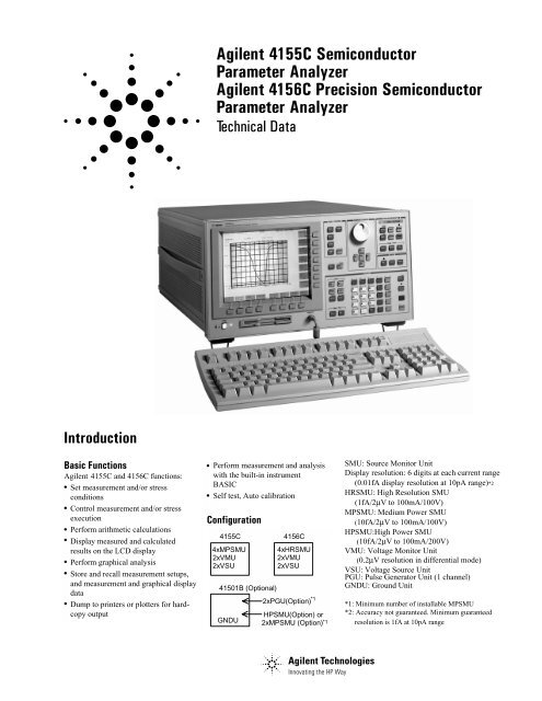 Agilent 4155C Semiconductor Parameter Analyzer / Agilent 4156C ...