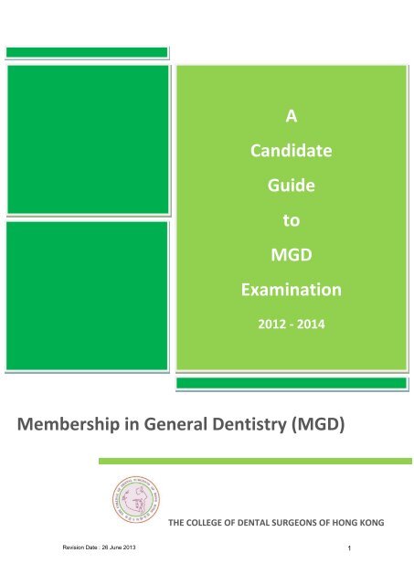 A Candidate Guide to MGD Examination - College of Dental ...