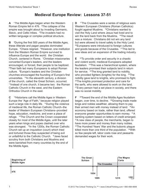 Medieval Europe Review - The Critical Thinking Co.