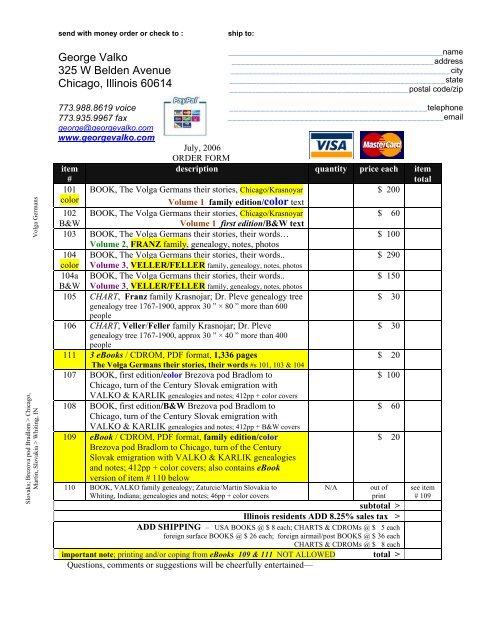 George Valko 325 W Belden Avenue Chicago, Illinois 60614